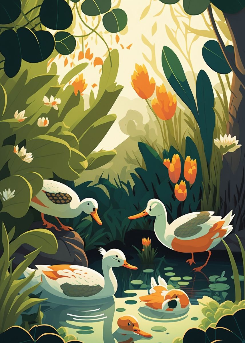 'Ducks Colour' Poster by Blackman Studio | Displate