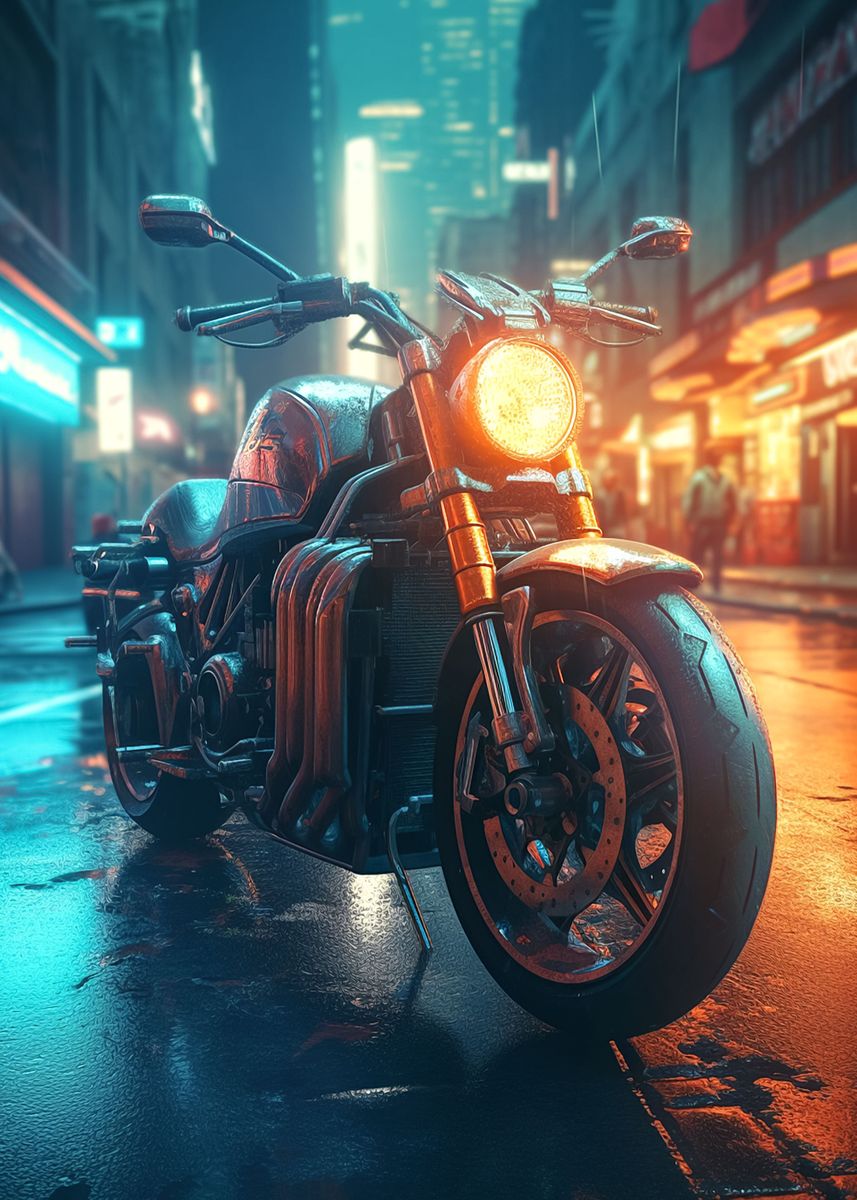 'Cyber Motorcycle' Poster, picture, metal print, paint by Ozan Psd ...