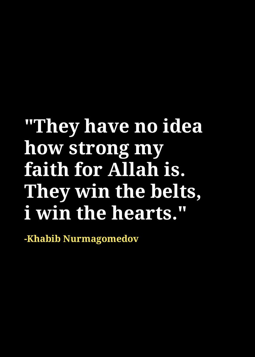 'Khabib Nurmagomedov quotes' Poster, picture, metal print, paint by pus ...