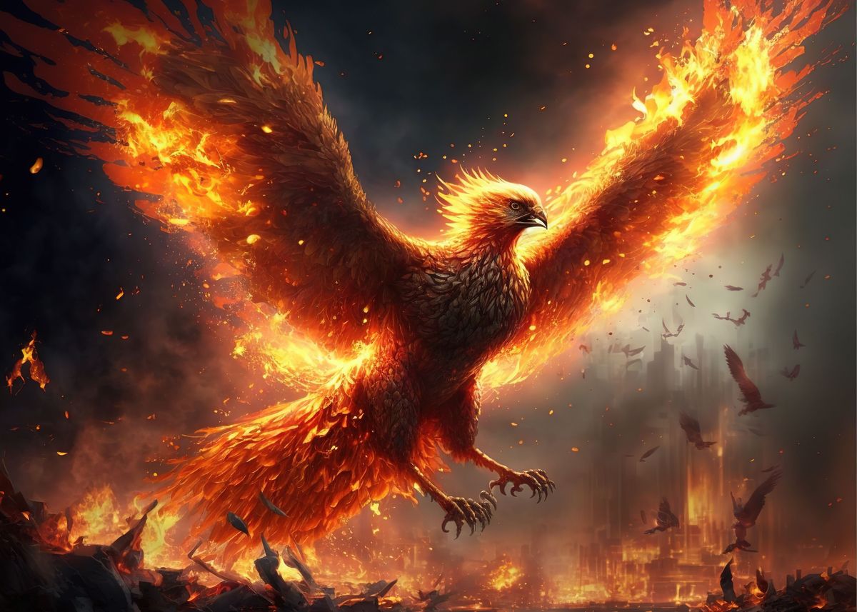 'Phoenix Bird' Poster by Freddie | Displate