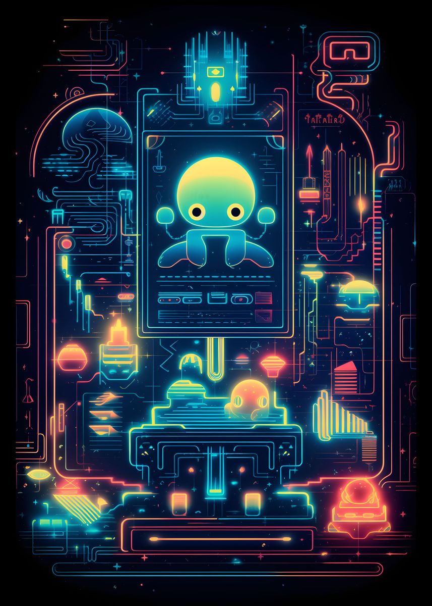 'Concept Art Retro Games' Poster, picture, metal print, paint by Color ...