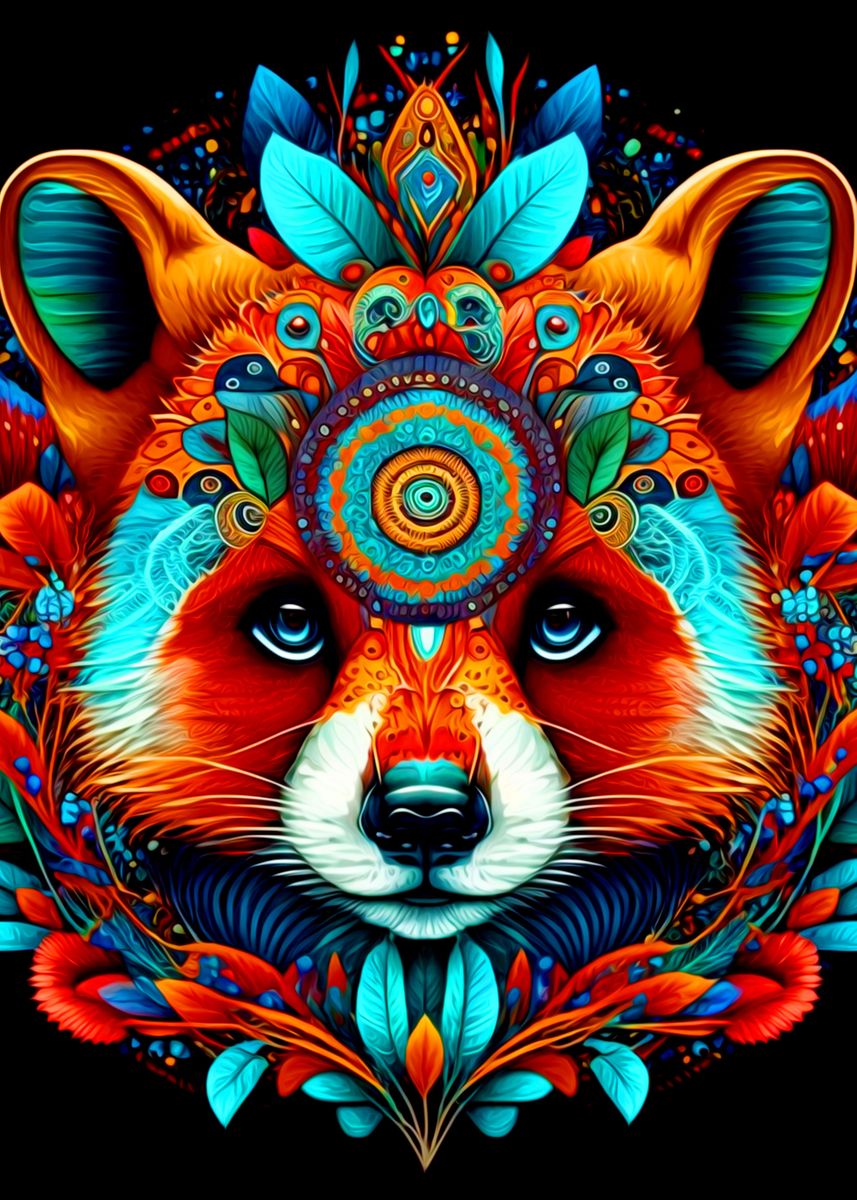 'Red Panda' Poster, picture, metal print, paint by Annie Mcman | Displate