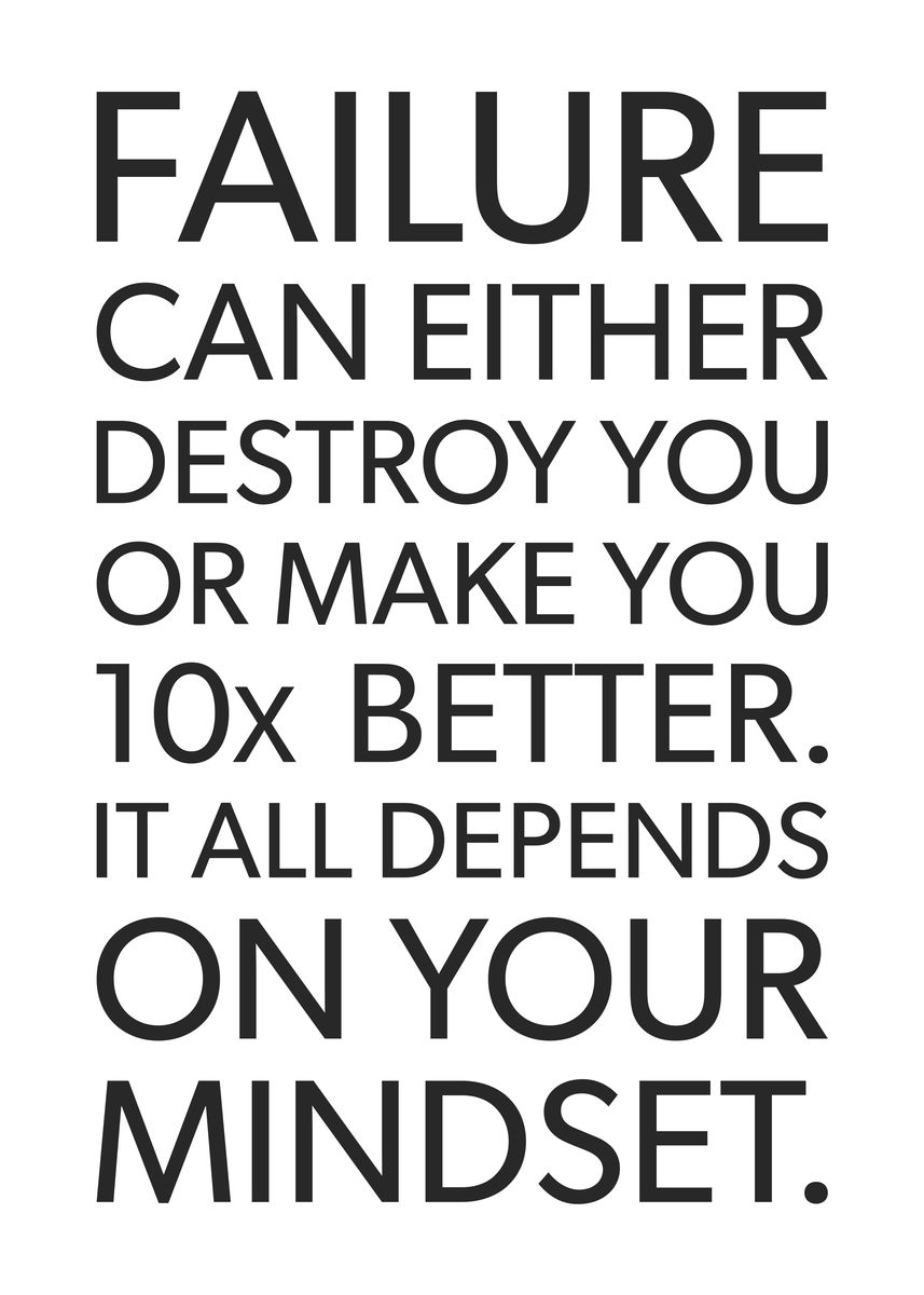 'Failure vs Mindset' Poster, picture, metal print, paint by CHAN | Displate
