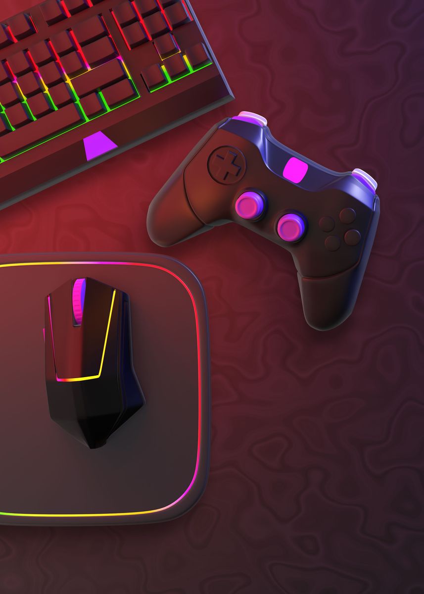 'gaming' Poster, picture, metal print, paint by Azlan Xavier | Displate