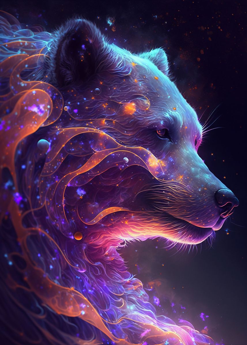'Galaxy Bear Animal' Poster, picture, metal print, paint by Lootprint ...