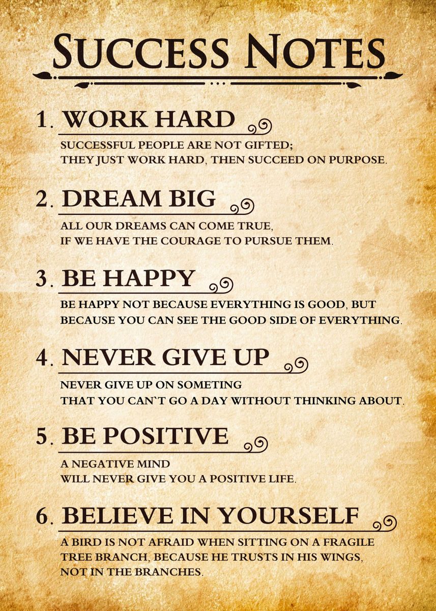 'success notes retro dsn' Poster, picture, metal print, paint by yunur ...