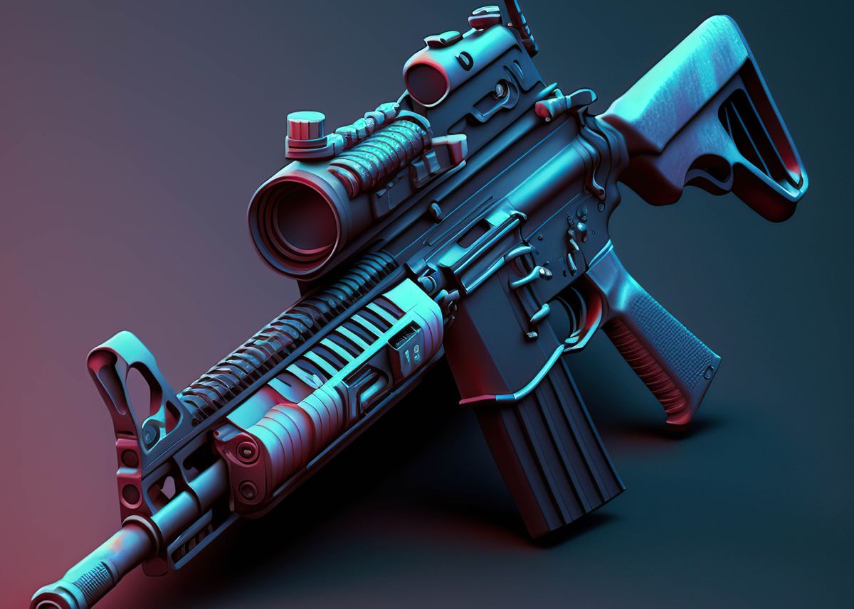 'gun neon' Poster by Daniaal Odonnell | Displate