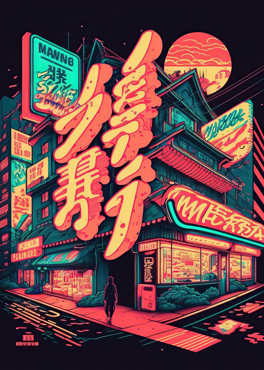 'Tokyo neon ' Poster, picture, metal print, paint by Anime Poster ...
