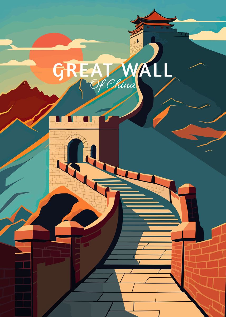 'Travel to great wall' Poster, picture, metal print, paint by Leonardo ...