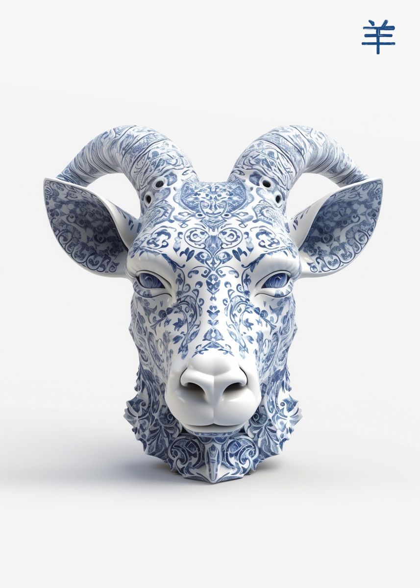 'Chinese zodiac Sign Goat' Poster, picture, metal print, paint by Uber ...