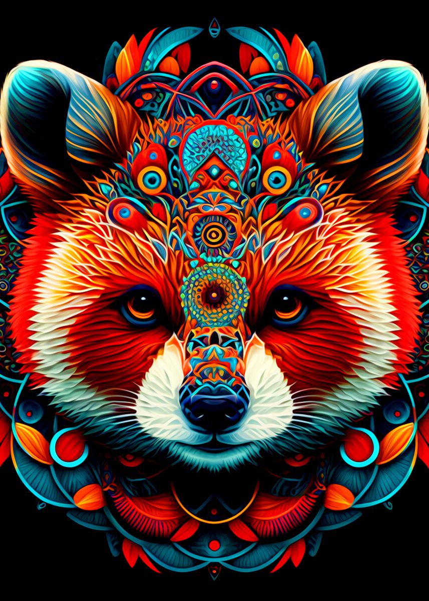 'Red Panda' Poster, picture, metal print, paint by Annie Mcman | Displate