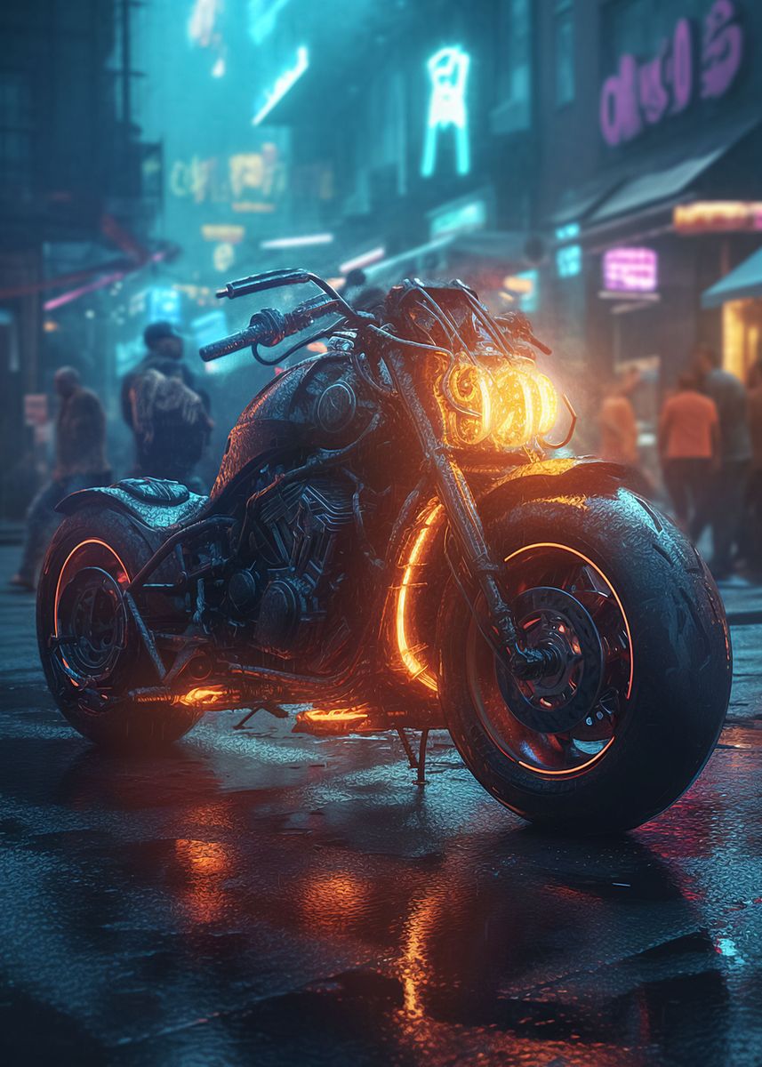 'Cyber Motorcycle' Poster, picture, metal print, paint by Ozan Psd ...