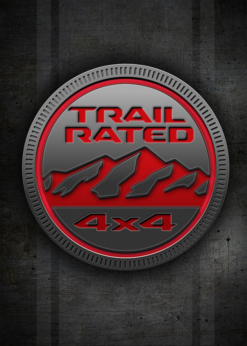 'RED TRAIL RATED BADGE' Poster, picture, metal print, paint by Flux Lab ...