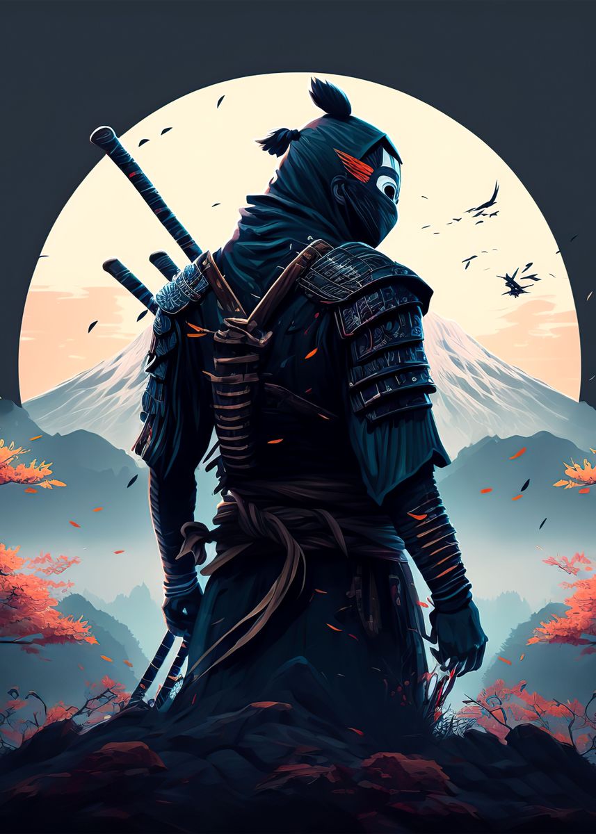 'Samurai Japan Landscape' Poster, picture, metal print, paint by Raheel ...