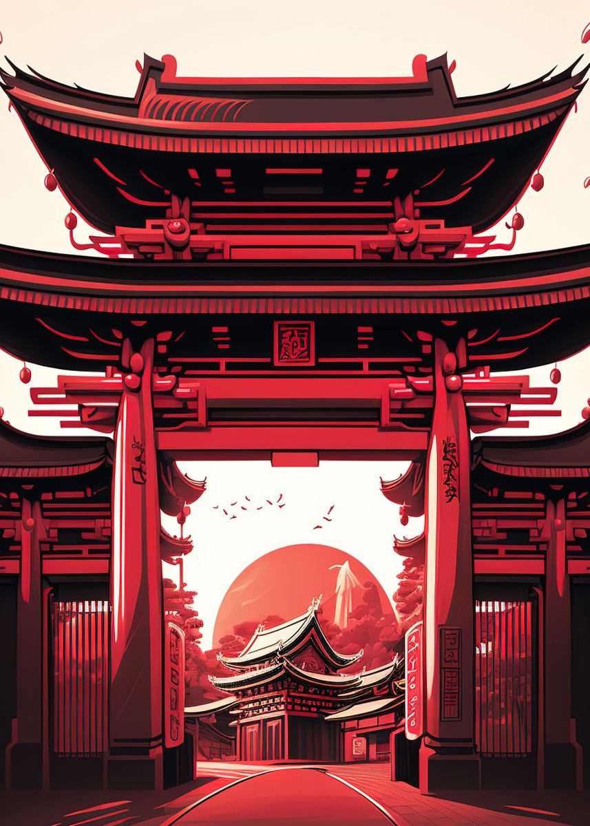 'Japanese lanscape' Poster, picture, metal print, paint by lanem anda ...