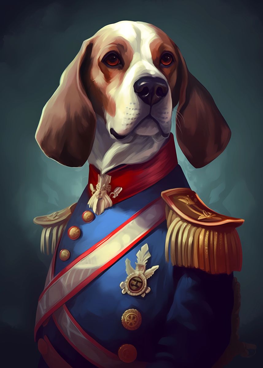 'Beagle Dog Fancy' Poster, picture, metal print, paint by Aurora Philip ...
