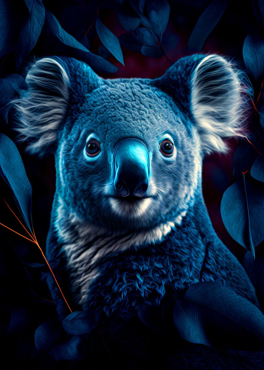 'Koala' Poster, picture, metal print, paint by Tiker Arts | Displate