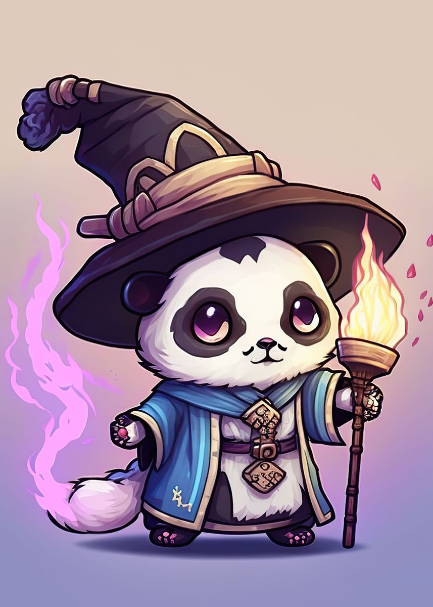 'Panda witch' Poster by Silhouette Anime Art | Displate