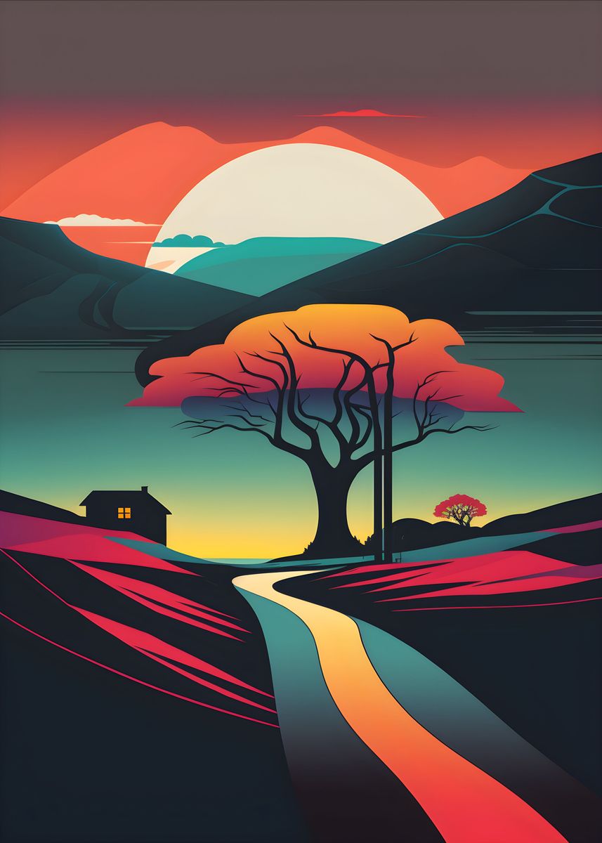 'A country road' Poster, picture, metal print, paint by KiaraPfeffer ...