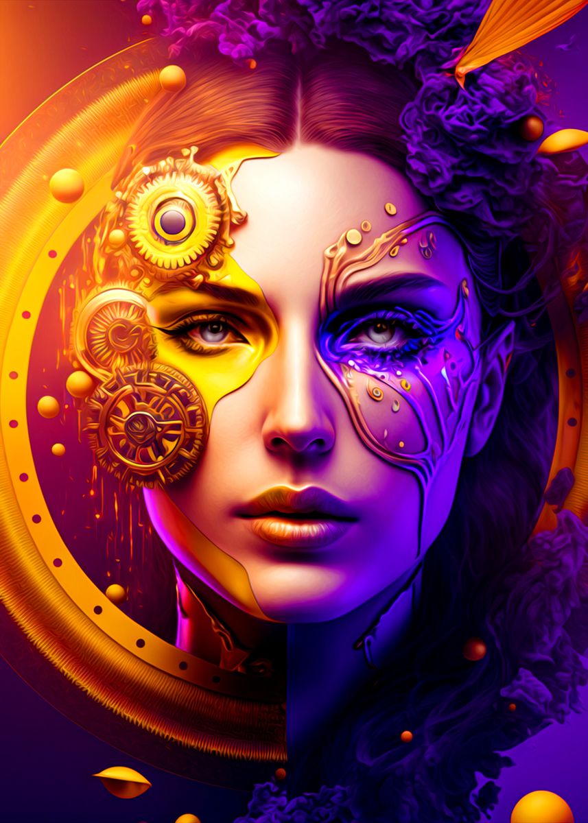 'Fantasy girl face' Poster, picture, metal print, paint by Nguyen Thu ...