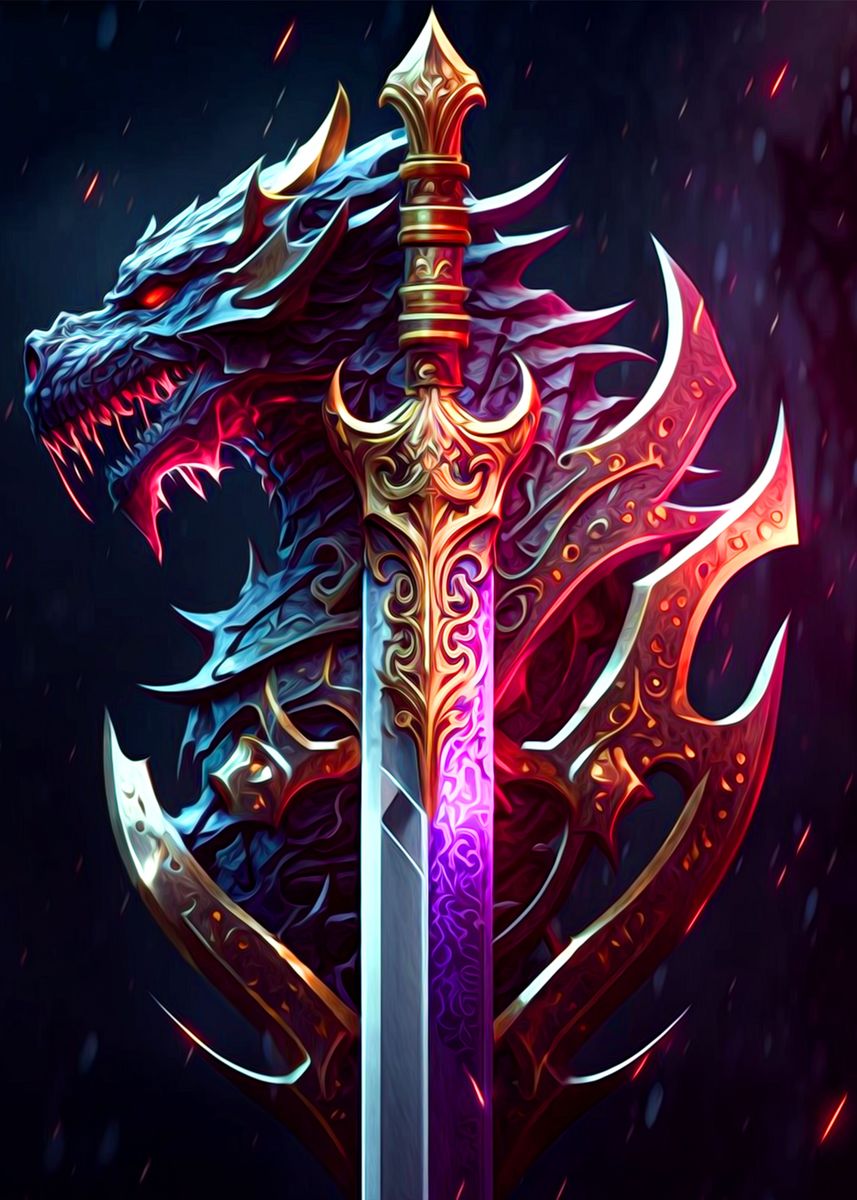 'Sword' Poster, picture, metal print, paint by nguen haz | Displate