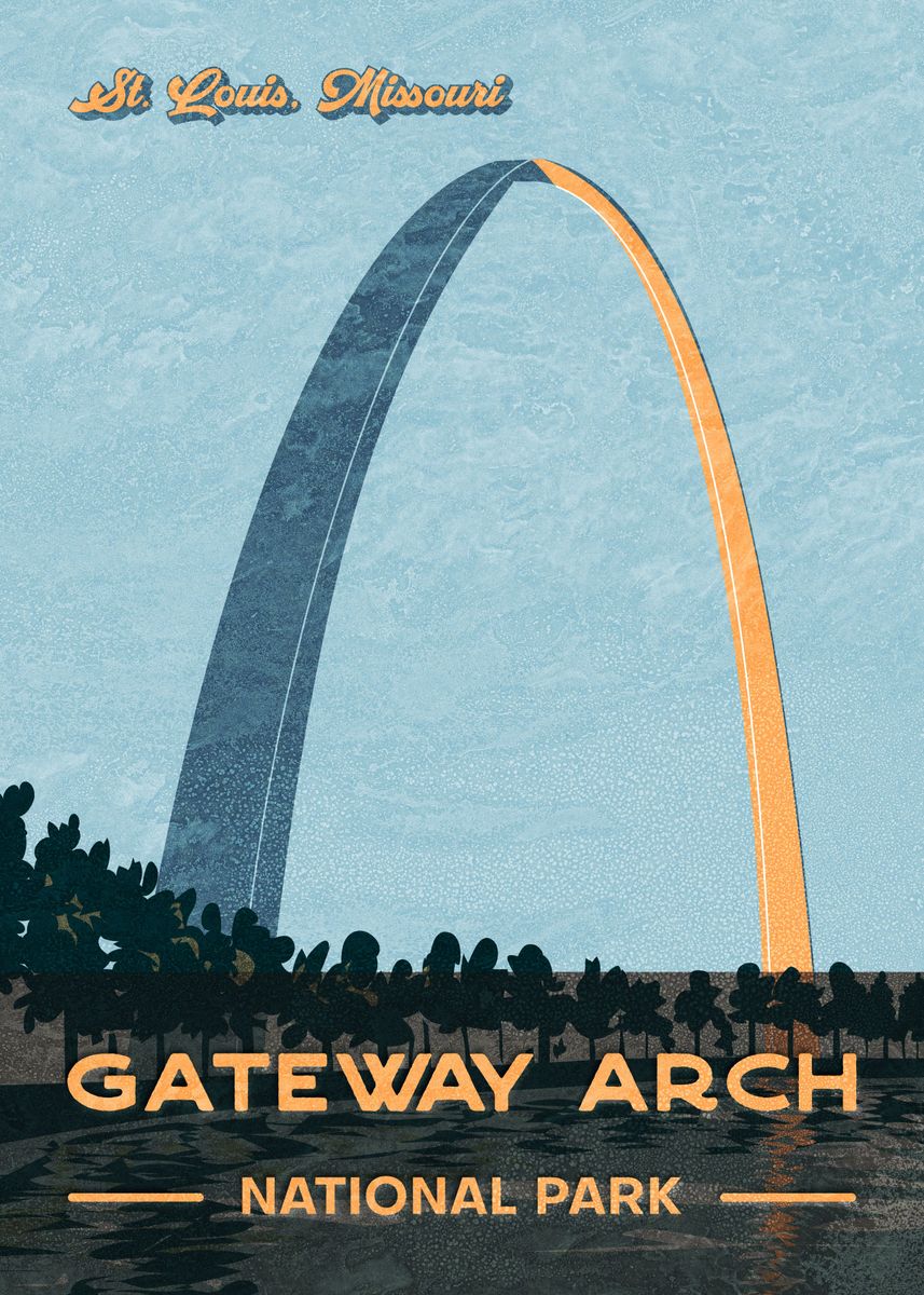 'Gateway Arch National Park' Poster, picture, metal print, paint by ...