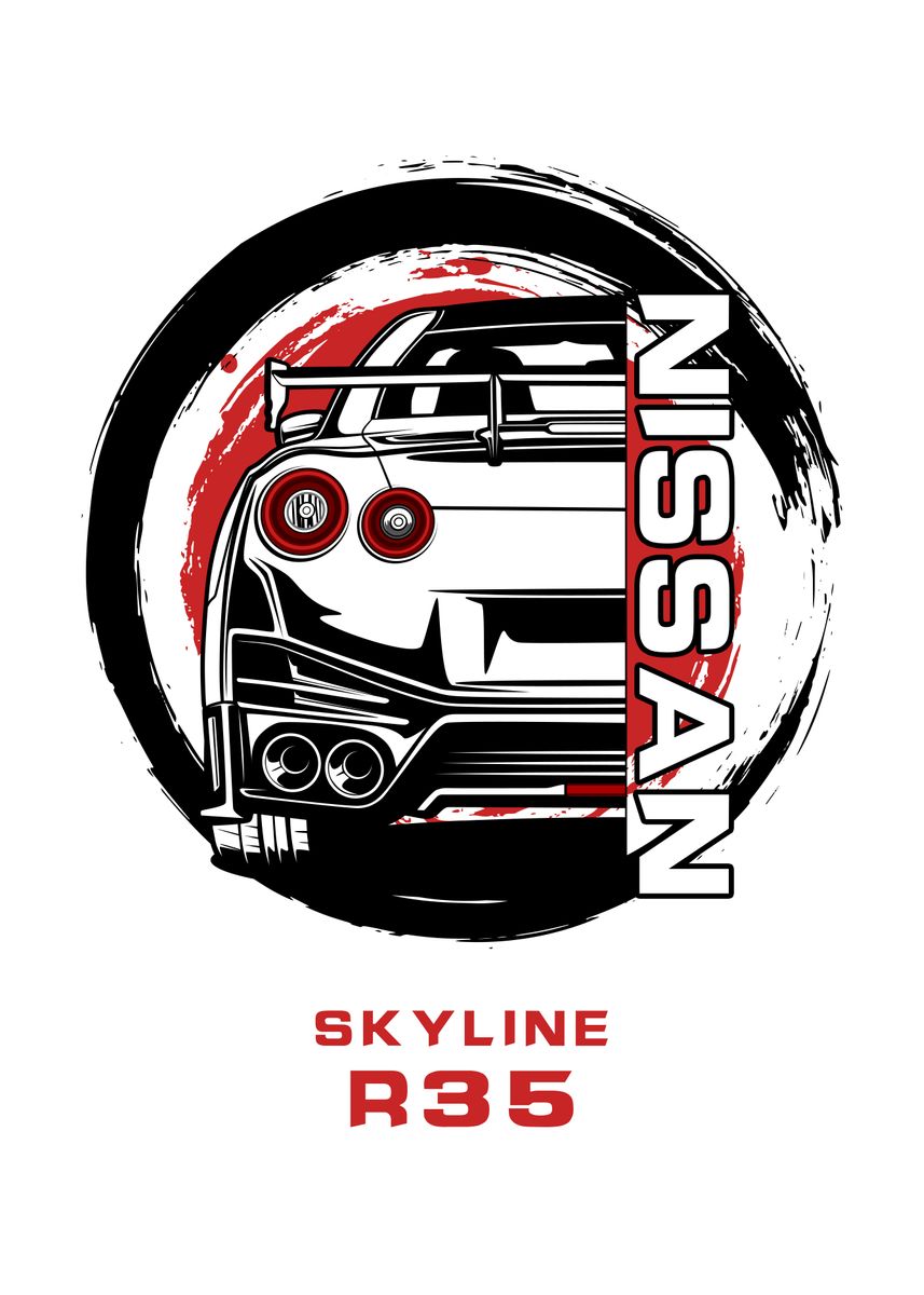 'GTR Nissan R35' Poster, picture, metal print, paint by Faissal Thomas | Displate