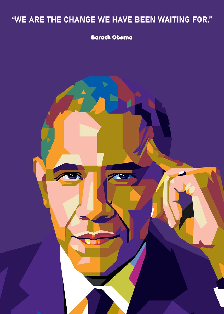 'Barack Obama' Poster, picture, metal print, paint by Erick Sato | Displate
