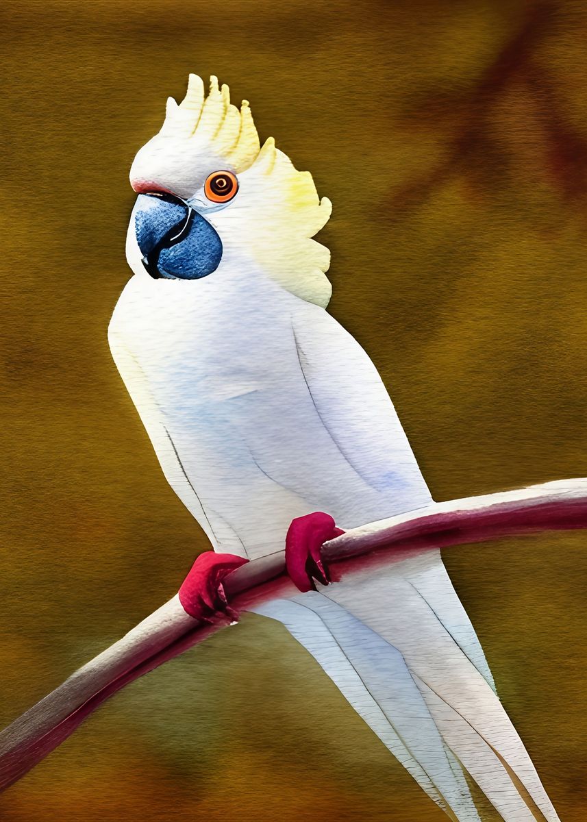 'A beautiful white Cockatoo' Poster, picture, metal print, paint by ...