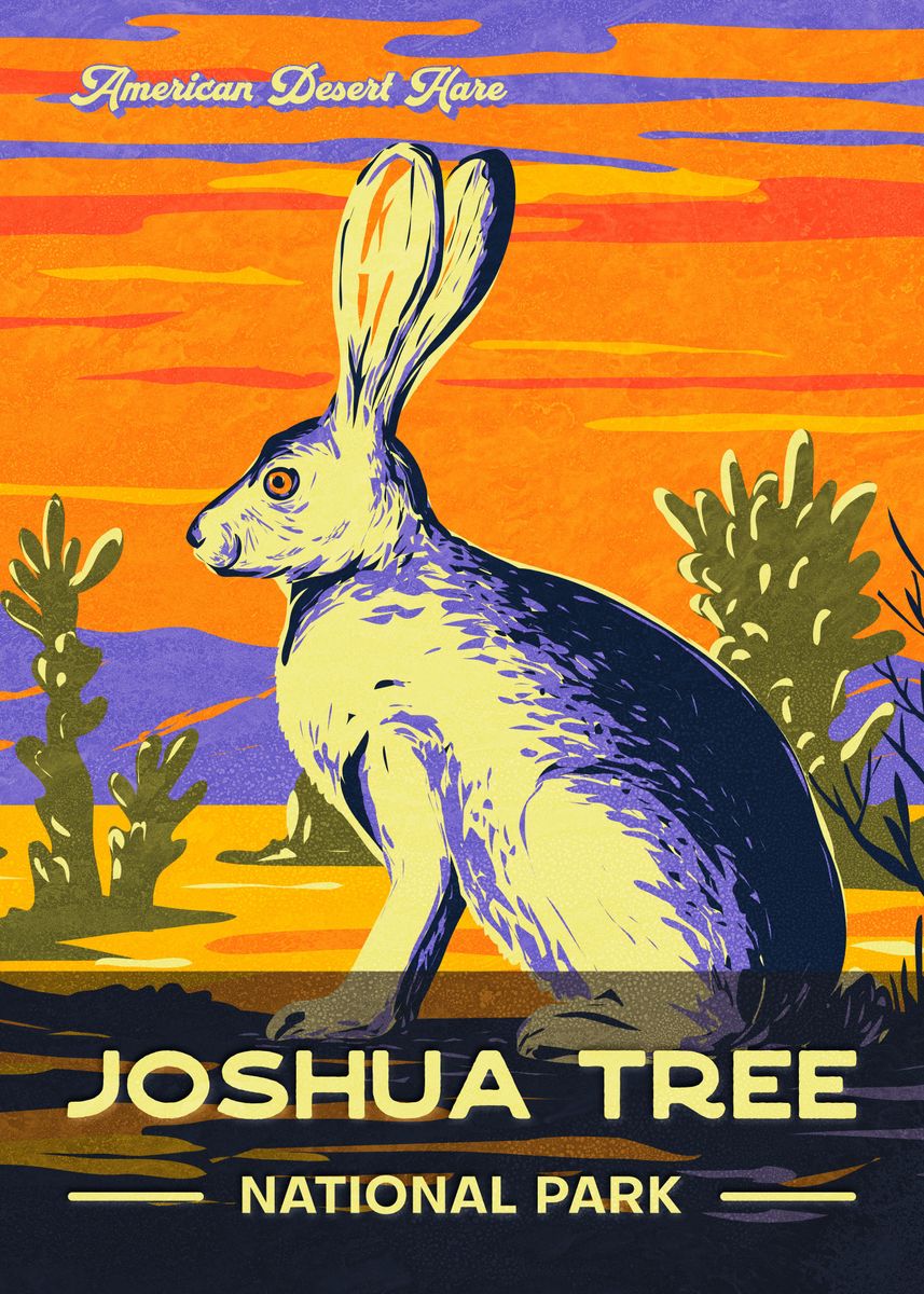 'American Desert Hare' Poster, picture, metal print, paint by Jordan ...