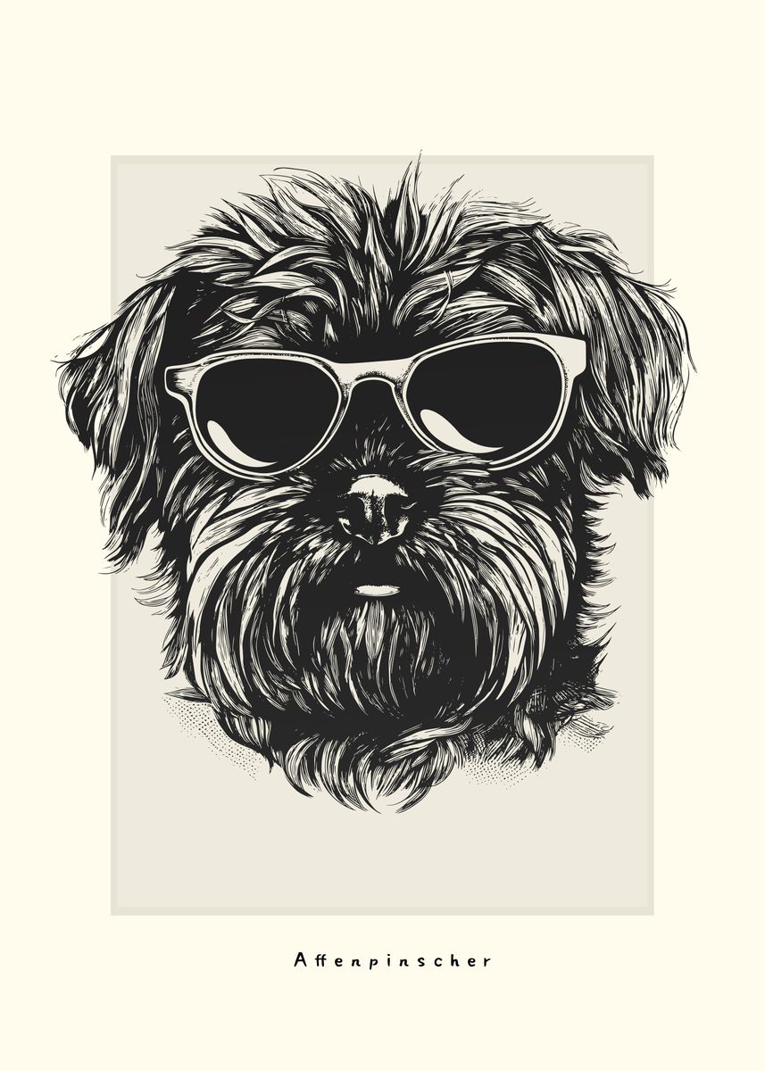 'Affenpinscher Illustration' Poster, picture, metal print, paint by ...