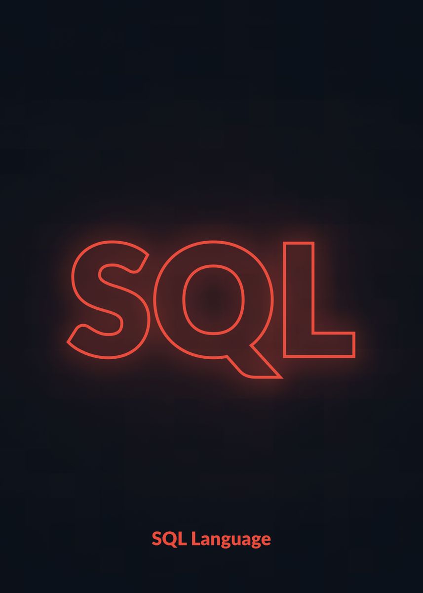 'SQL Neon' Poster, picture, metal print, paint by Wisnu Harjanta | Displate