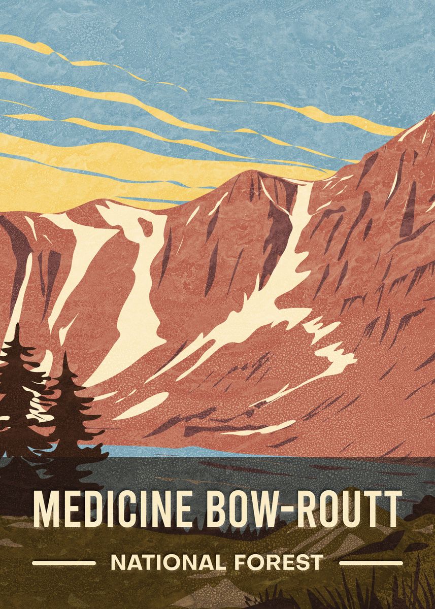 'Medicine Bow Routt Forest' Poster, picture, metal print, paint by ...