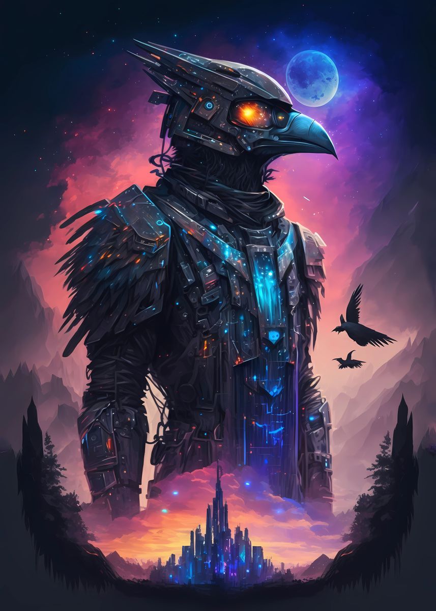 'Raven Otherworldly' Poster, picture, metal print, paint by Daxen Nairy ...