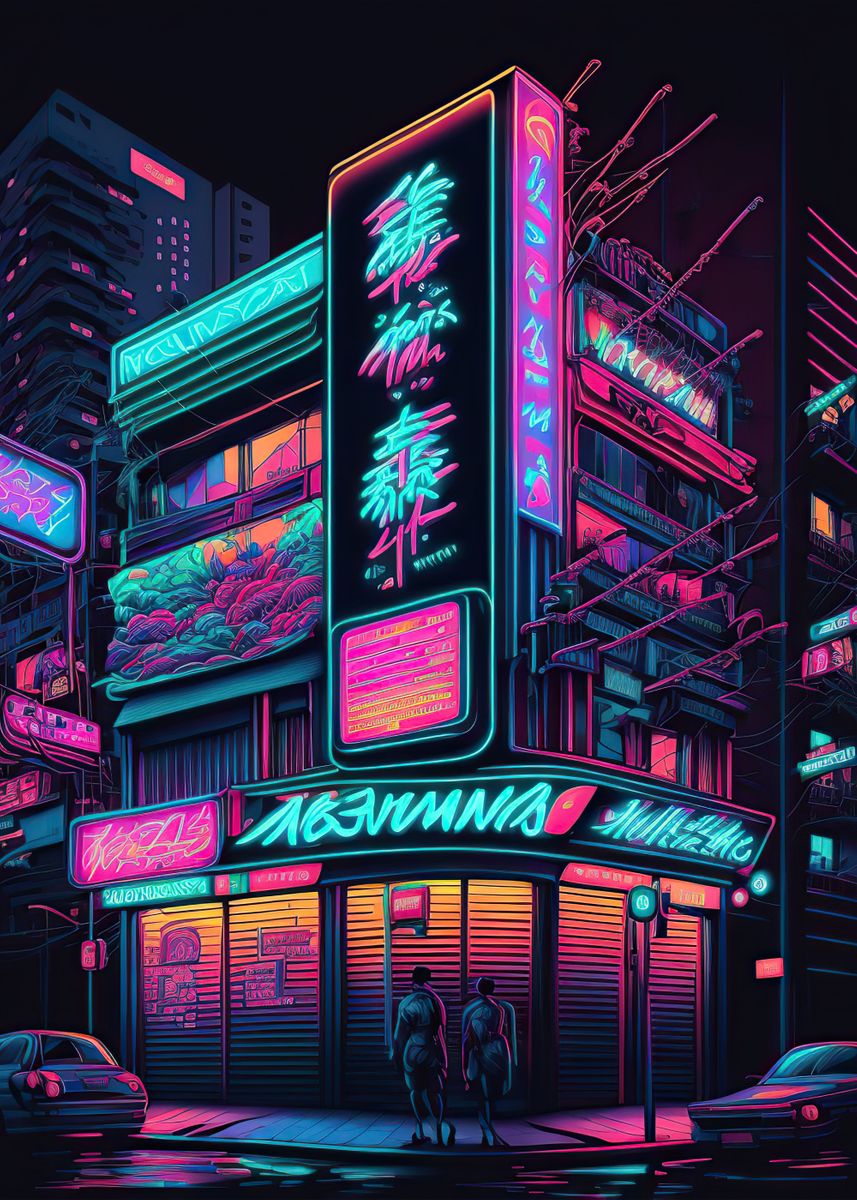 'Tokyo neon japanese' Poster, picture, metal print, paint by Anime ...