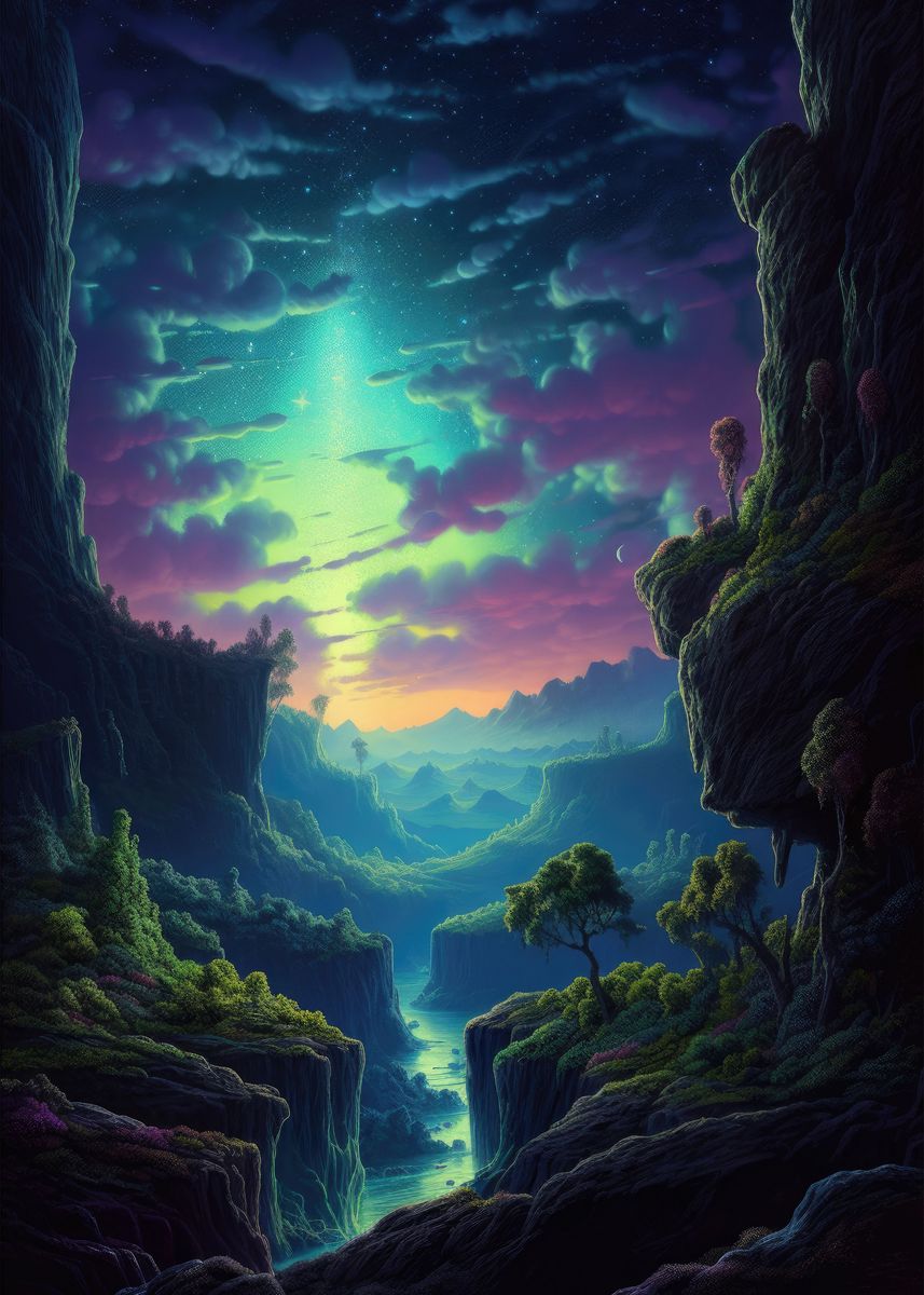 'Dreamscape ' Poster, picture, metal print, paint by murtzart | Displate