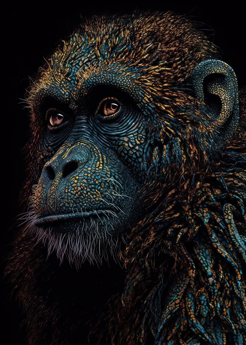 'Spotted Monkey' Poster, picture, metal print, paint by Digital Wise ...
