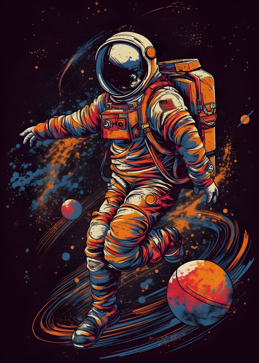 'Astro playing Football' Poster, picture, metal print, paint by Horace ...