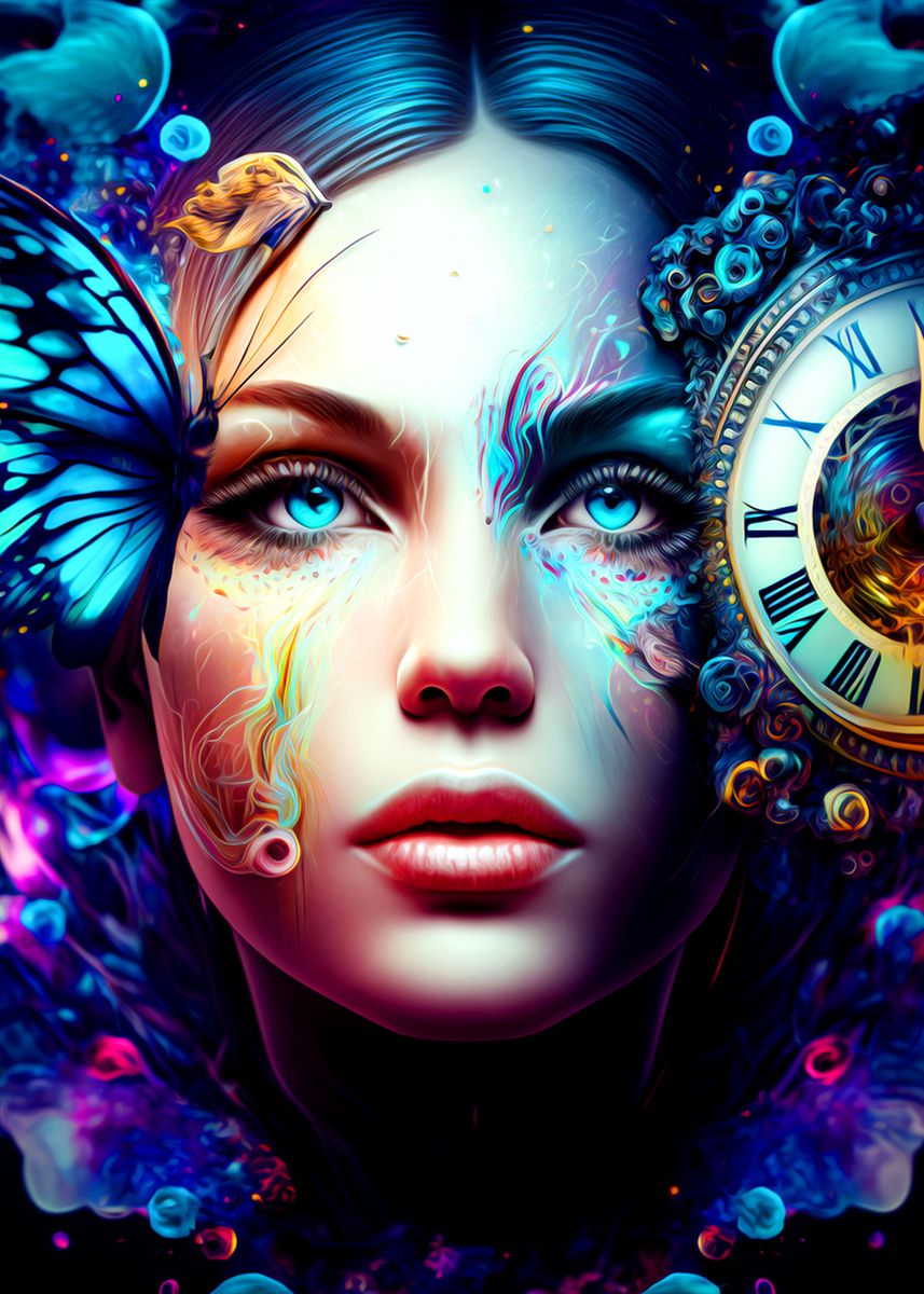 'Fantasy girl face' Poster, picture, metal print, paint by Nguyen Thu ...