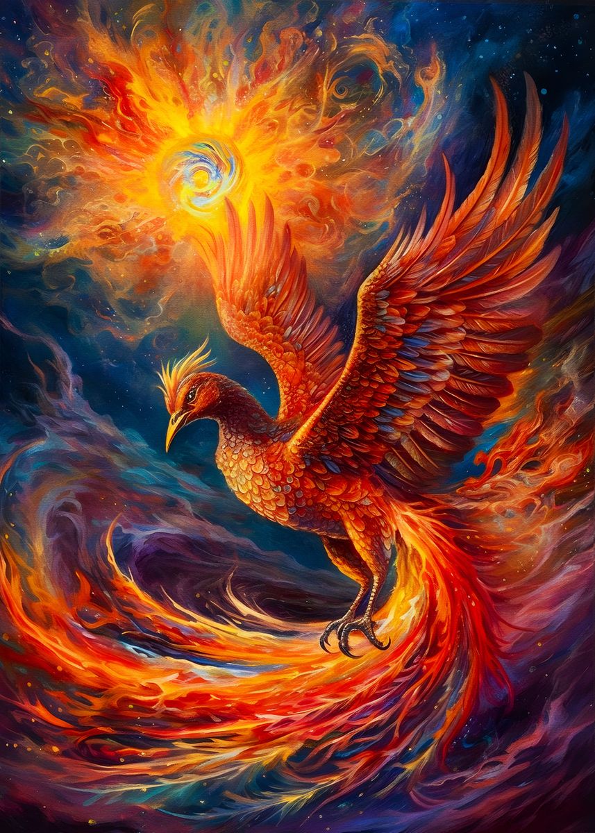 'Abstract phoenix' Poster, picture, metal print, paint by Elz art ...