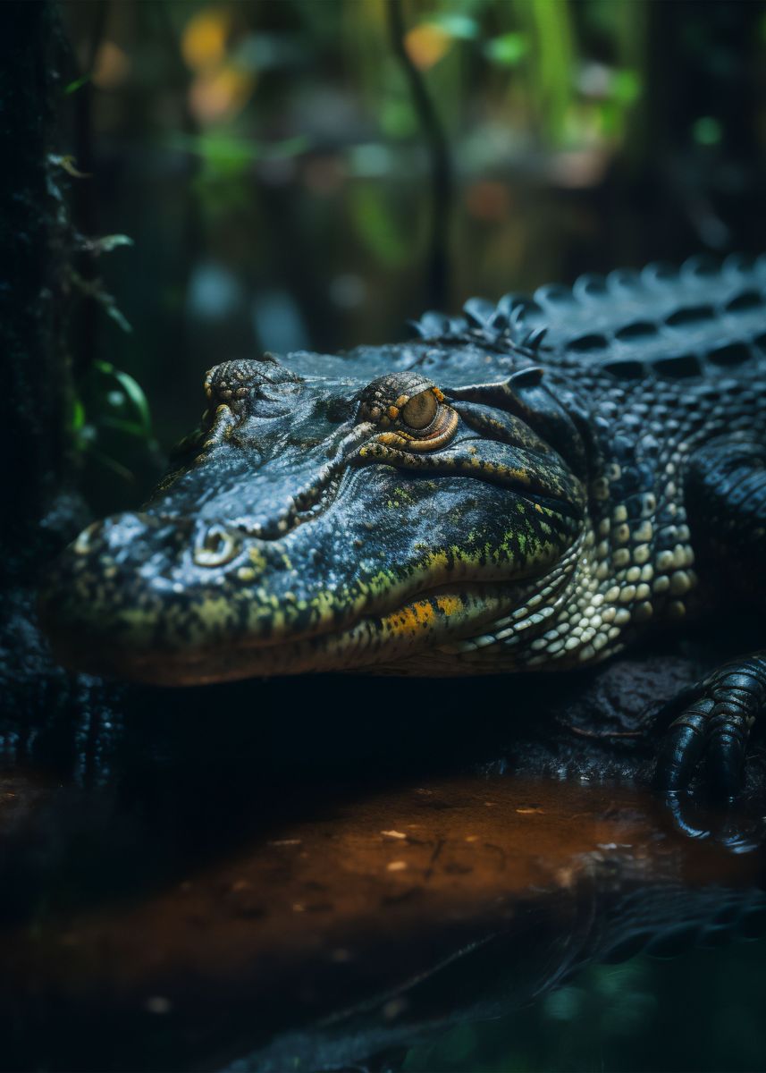 'Mesmerizing Alligator' Poster by Zooscape Wildlife | Displate