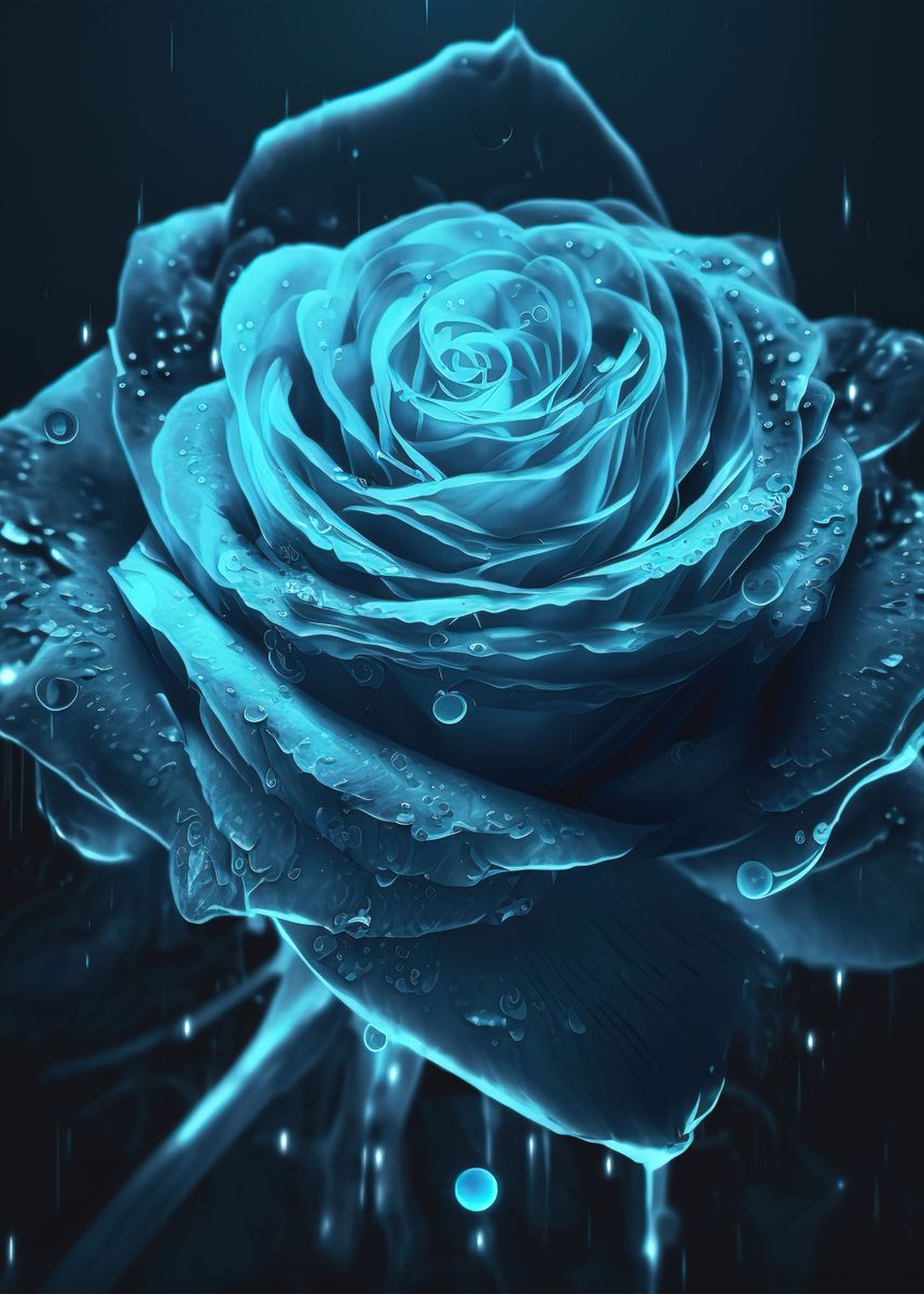 'Blue Rose ' Poster, picture, metal print, paint by Hari Buckner | Displate