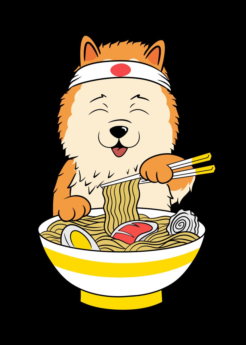 'Pomeranian Ramen ' Poster, picture, metal print, paint by PetPrints ...