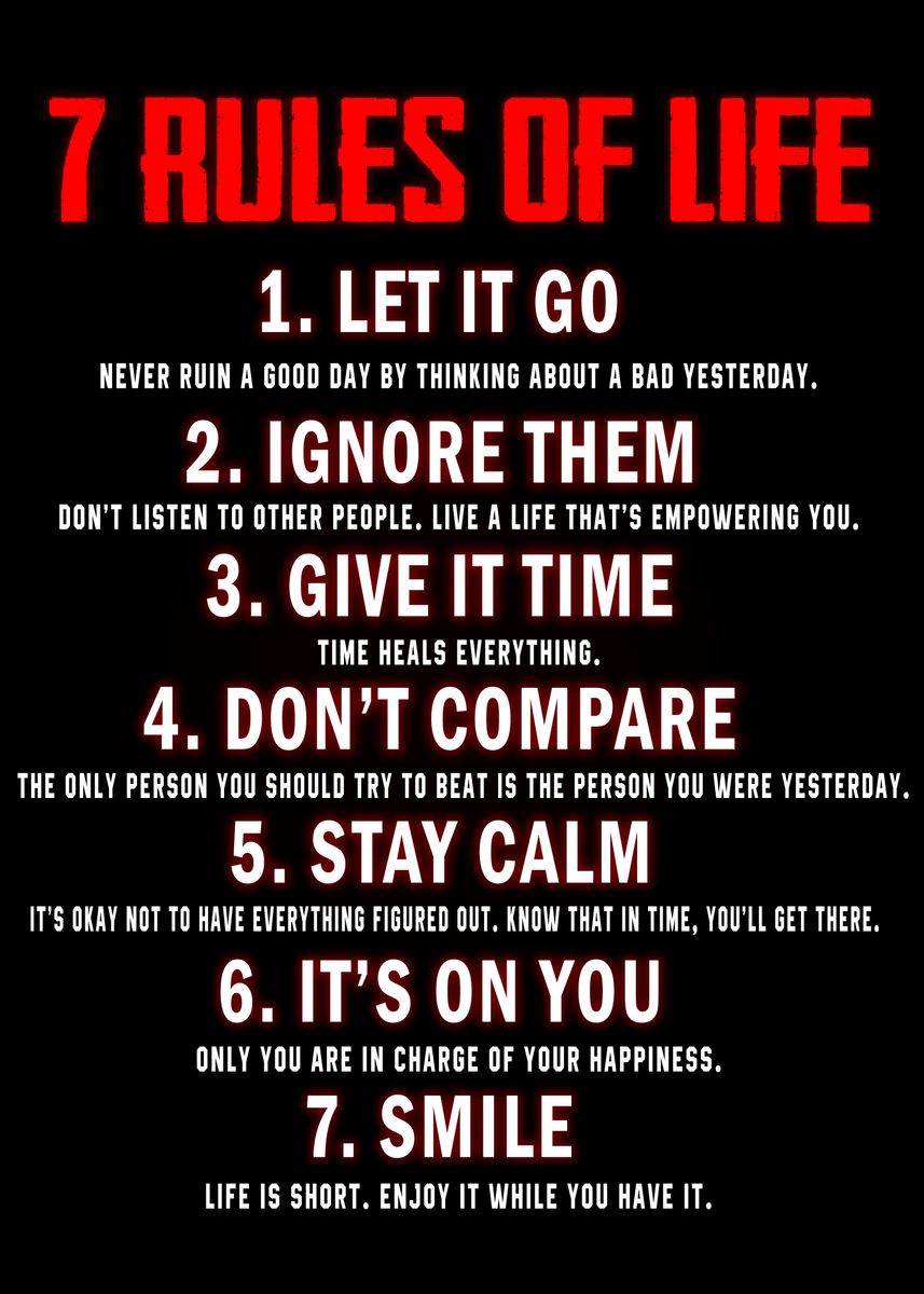 '7 Rules Of Life' Poster by Nice Pictures | Displate