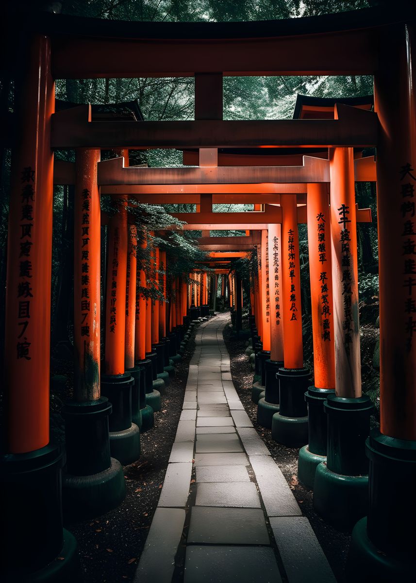 'Fushimi Inari Japan 1' Poster, picture, metal print, paint by Unique ...