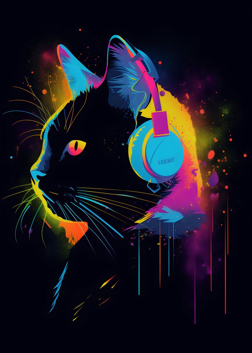 'Funky Funk Cat' Poster by Neugebauer | Displate