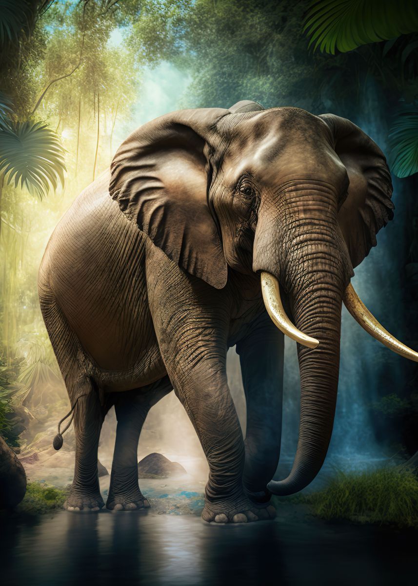 'elephants animal ' Poster, picture, metal print, paint by DEMON SPACE ...