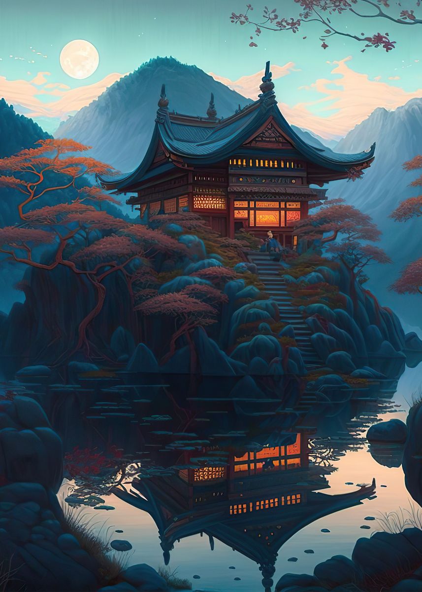 'Japanese house' Poster by Minimalist Anime | Displate