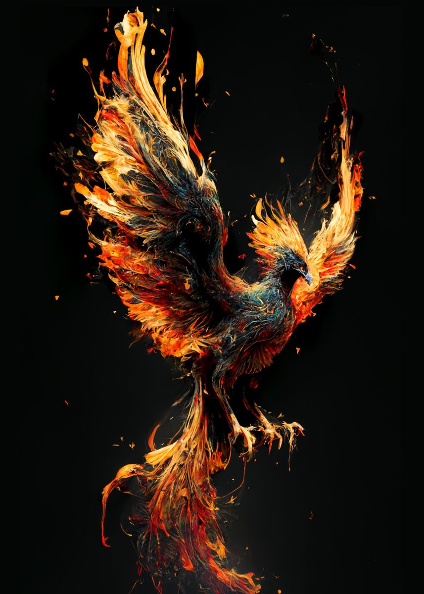 'Phoenix Rising' Poster, picture, metal print, paint by CBrook | Displate
