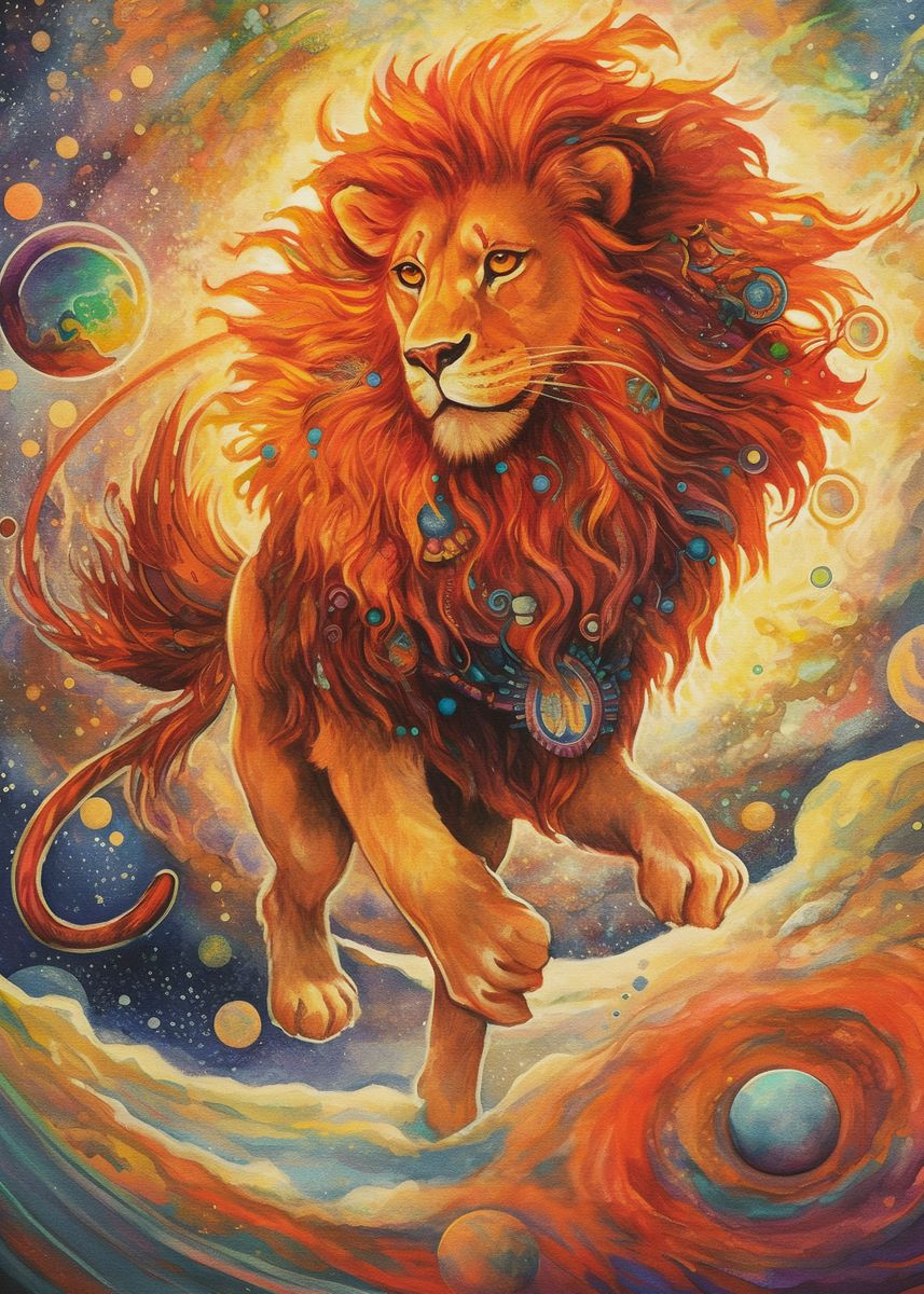 'Cute lion' Poster, picture, metal print, paint by Elz art | Displate